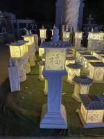 China 3cm Marble Stone Tiles White Jade Stone Lamp Hand Carving For Garden for sale