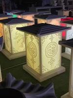 China 3cm Marble Stone Tiles White Jade Stone Lamp Hand Carving For Garden for sale