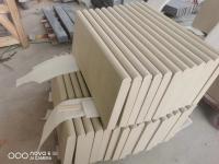 China Bull Nose Beige Natural Sandstone Step Stone Round Edge For Outdoor Stair Steps for sale