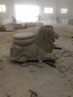 China bush hammered 3d Lion Stone Carving for sale