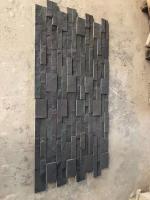 China 400x300mm Black Natural Sandstone Tiles For Outdooor Wall Claddidng for sale