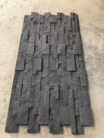 China 400x300mm Black Natural Sandstone Tiles For Outdooor Wall Claddidng for sale
