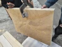 China 15mm Natural Yellow Sandstone Tiles Sandblasted Finish Sandstone Paving Tiles for sale