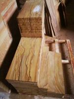 China OEM Honed Finish Yellow Sandstone Cladding Wood Grain Effect Exterior Cladding for sale