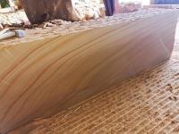 China OEM Honed Finish Yellow Sandstone Cladding Wood Grain Effect Exterior Cladding for sale