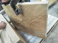 China Yellow Wood Square Sandstone Wall Cladding Long Lasting Customizable for sale