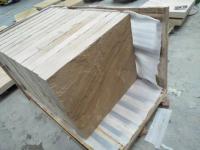 China Yellow Wood Square Sandstone Wall Cladding Long Lasting Customizable for sale