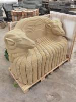 China European Design Irregular Shape Beige Sand Stone Sculpture For Villa for sale