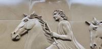 China Natural Sandstone Wall Murals Panoramic Stone Wall Relief honed finished for sale