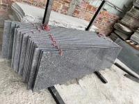 China Durable G654 Black Granite Paving Slabs Polished Granite Floor Slabs Beveled Edge for sale