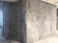China 10mm 12mm Natural Grey Marble Stone Tiles For Bathroom Wall Decoration for sale