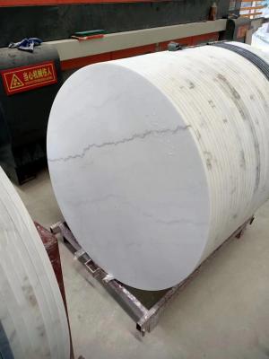 China Round Edge Pure Natural Marble  Stone Tile White For Dining Table for sale