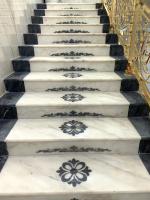China Polished Face Natural White Marble Flooring Tiles Marble Stair Tiles OEM Service for sale