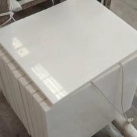 China Brushed Honed Straight Pure White Marble Floor Tiles for living room for sale