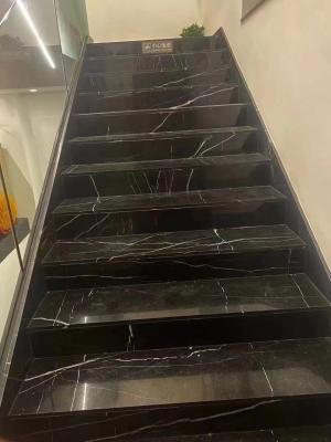 China Home Decor Black Marquina Marble Stone Tiles With White Veins for sale