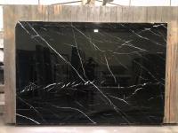 China 40mm Black Marquina Marble Stone Slabs Polished For Interior Flooring for sale