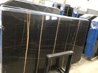 China Marquina Sahara Saint Laurent Noir Marble Tiles For Kitchen Countertops 10mm for sale