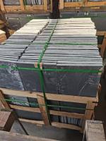 China Natural Split Finish 600*300mm Slate Stone Tiles Black Color Waterproof for sale