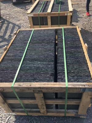 China Natural Split Finish 600*300mm Slate Stone Tiles Black Color Waterproof for sale