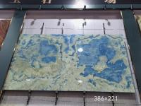 China Blue Onxy Marble Luxury Stone Tiles Stylish With Straight Or Beveled Edge for sale