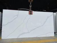 China 12mm 15mm Polished White Quartz Stone Slab Kitchen Quartz Countertop Slabs for sale