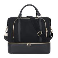 China Women'S Mens Leather Duffel Travel Bag  With Trolley Sleeve 17.3x14.5x8.3