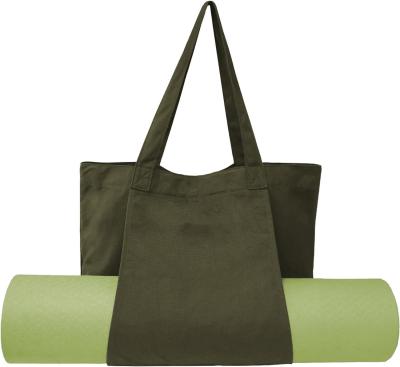 China Large Durable Green Color Cotton Sports Duffel Bag With Shoes Compartment Pocket for sale