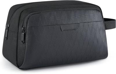 China Black Large Capacity Custom Travel Bag Water Resistant Toiletry Shaving For Men for sale