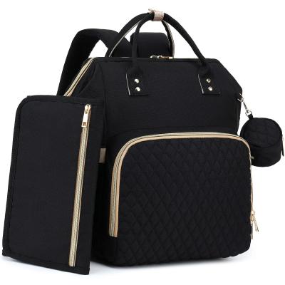 China Large Stylish Waterproof Mommy Dad Custom Travel Bag with Changing Pad Pacifier Case for sale