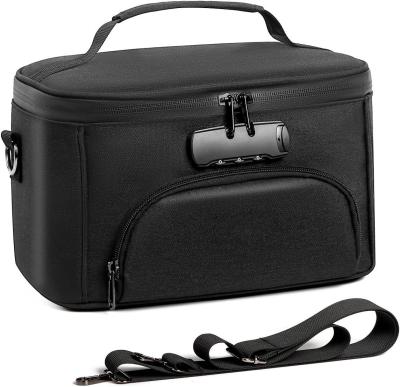 China Waterproof Large Carbon Lining Portable Custom Travel Smell Proof Bag with Combination Lock for sale