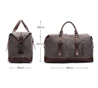 China Leather Tote Travel Duffel Bag Expandable Weekender Overnight Bag Canvas Large for sale