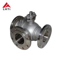 China Titanium 3 Way Ball Valve For Chemical And Power Industry Gr1 Gr2 PN16 PN 25 6 Inch Ball Valve for sale