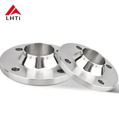 China Grade 2 Titanium Weld Neck Flange with 3.5 Inch Bolt Circle Diameter and 0.56 Inch Thickness for Water Supply Systems for sale