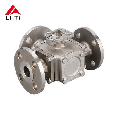 China ASME B16.34 8 Inch Titanium Three Way Ball Valve Gr1 Gr2 Ball Valve for sale