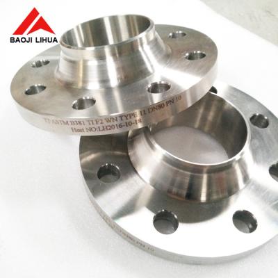 China Gr12 Titanium Welding Neck Flange UNS R53400 Ti TYP 11 PN 25 With 4 Hole for sale