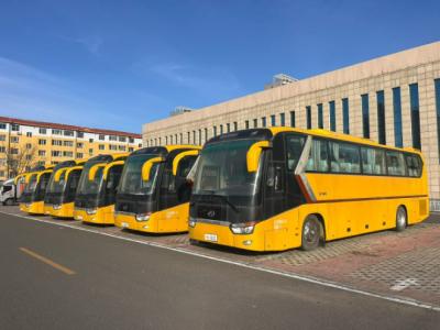 China Second-hand Yellow 63-seat Yuchai 330 Engine King Long Buses In Bulk At Low Prices for sale