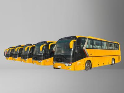 China A second-hand yellow King Long bus with a 63-seat Yuchai engine and manual transmission for sale