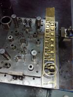 China Brass Bronze Copper Progressive Sheet Metal Dies , Sheet Metal Parts Pin Terminal Connector for sale