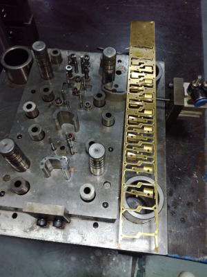 China Brass Bronze Copper Progressive Sheet Metal Dies , Sheet Metal Parts Pin Terminal Connector for sale