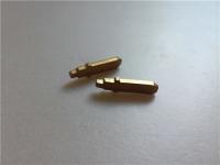 China Compound Blanking Brass Stamping Parts Thick Small Input Connecter Parts for sale