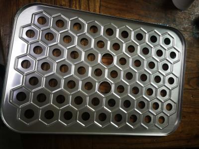 China Custom Metal Stamping Honeycomb Trays | Hexagonal Perforated Sheet Panels for Industrial Use | Ventilation & Storage Plate | Durable Stamped Steel Separator for sale