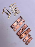 China Custom Copper Terminal Plates – Precision Stamped Electrical Busbar Contact Pads with Mounting Holes and Anti-Slip Grooves for sale