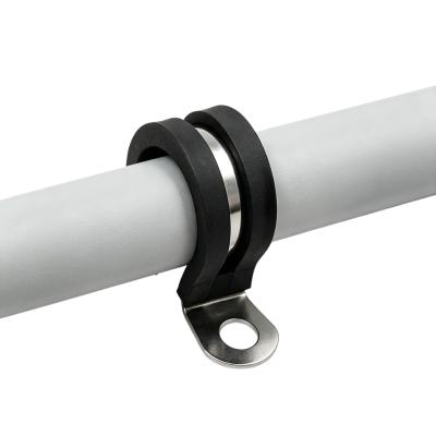 China EPDM Rubber Cushioned Cable Clamp with Stainless Steel Construction for Vibration Isolation for sale