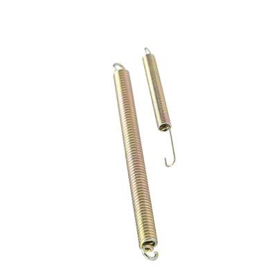 China Custom Yellow Zinc Plated Extension Spring with Extended Hook Design and High Strength Spring Steel for sale