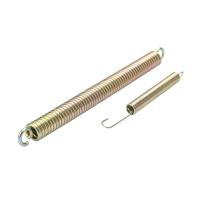 China Custom Yellow Zinc Plated Extension Spring with Extended Hook Design and High Strength Spring Steel for sale