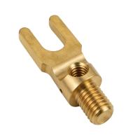 China Precision CNC Machined Brass Fork Spade Terminal Adapter with High Conductivity and Corrosion Resistance for sale