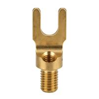 China Precision CNC Machined Brass Fork Spade Terminal Adapter with High Conductivity and Corrosion Resistance for sale