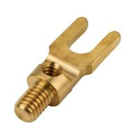 China Precision CNC Machined Brass Fork Spade Terminal Adapter with High Conductivity and Corrosion Resistance for sale