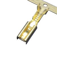 China 6.3mm Continuous Strip Female Quick Disconnect Terminal with Gold-Plated Surface for Automated Crimping for sale