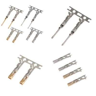 China Precision Stamped Continuous Strip Connector Terminal Pins for Automotive Applications with Multiple Material Options for sale